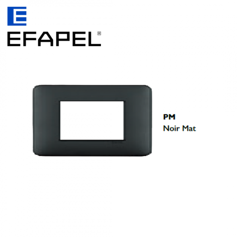 Plaque 6 modules noir mat LATINA - 41918TPM EFAPEL