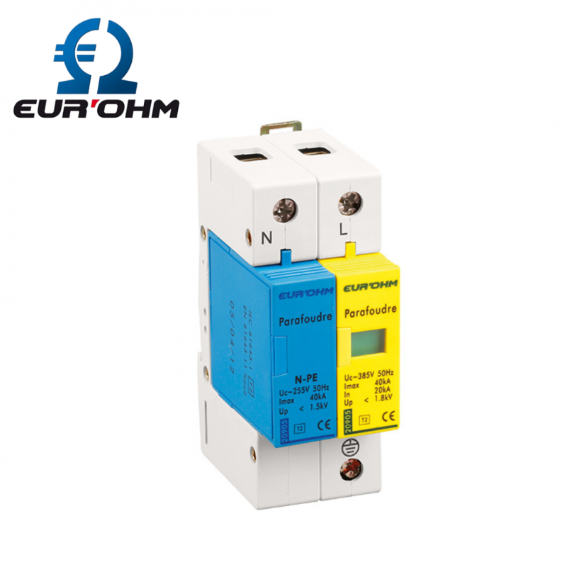 Parafoudre 1P+N T2 2 modules Eur'Ohm référence 20905