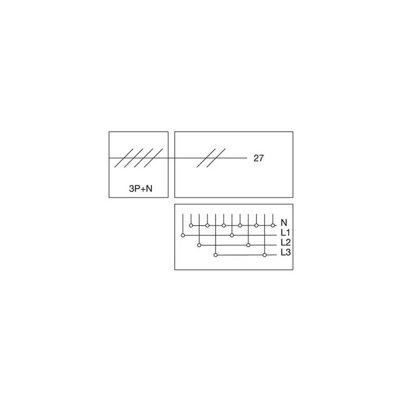 Peigne tétrapolaire vers Phase Neutre 55 modules 10mm² - 624892