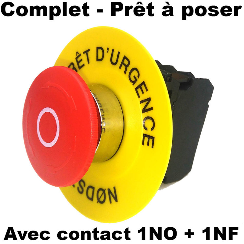 Bouton arrêt d'urgence pour armoire électrique à 4,80€ HT étanche IP67 Bouton arrêt d'urgence pour armoire électrique à 4,80€ HT étanche IP67