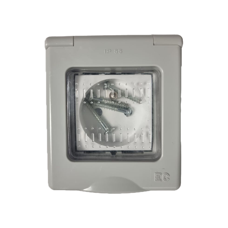 Prise française sur support avec capot 2P+T 16A 220-250V IP55 - 69056F